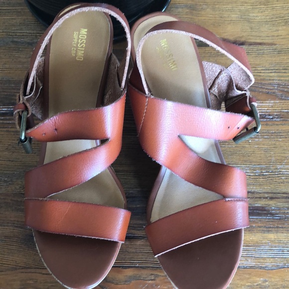 Shoes | 7 12 Mission Wedge Sandals Cognac | Poshmark